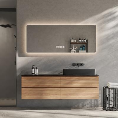 Custom Floating Bathroom Vanity Set with Sink and Lacquer Door Panel Surface