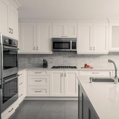 2024 Customized White Shaker Style PVC Kitchen Cabinet with Melamine Board Doors