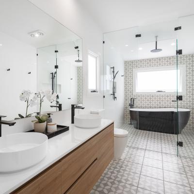 Chine Petit évier de salle de bain à murs en rectangle avec baignoire et miroir inclus à vendre