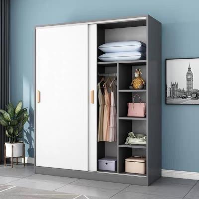 Chine Moderne PANEL extensible de style bois porte coulissante placard rangement garde-robe pour la chambre à vendre
