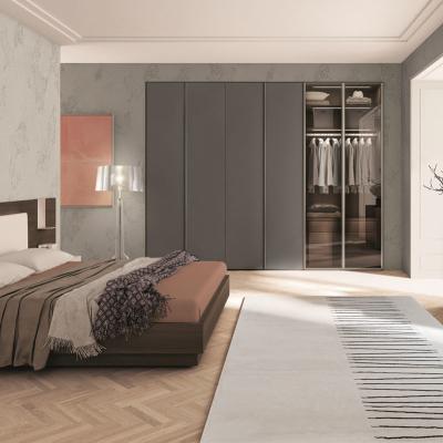 Chine Moderne PANEL extensible de style bois porte coulissante placard rangement garde-robe pour la chambre à vendre