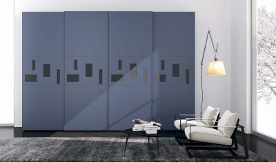Chine Moderne PANEL extensible de style bois porte coulissante placard rangement garde-robe pour la chambre à vendre