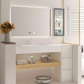 Wall Mounted Bathroom Vanities PVC Modular Furniture 38-46 in Width Bathroom