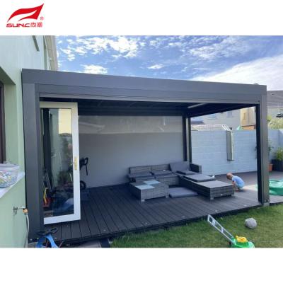 Chine Toit extérieur motorisé moderne de patio d'arrière-cour en aluminium à abats-sons de pergola à vendre