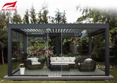 Chine Pergola en aluminium à moteur avec lunettes coulissantes à vendre