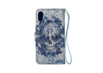 Cina Caso di vibrazione del cuoio dell'unità di elaborazione del cranio dei blu navy per protezione della copertura completa di IPhone X in vendita