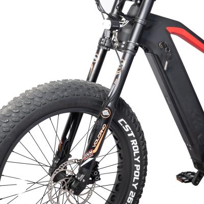 Chine 26 pouces 1000W Moteur à traction moyenne Vélo de montagne électrique en fibre de carbone avec frein à disque à vendre