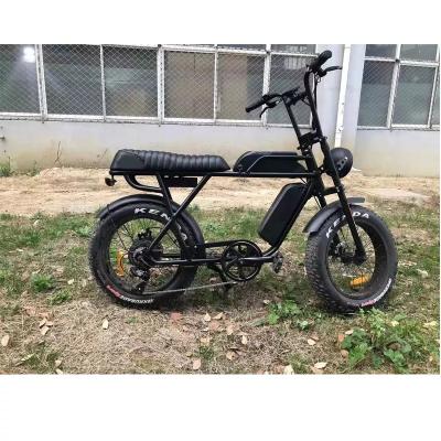 중국 48V 1000W 빈티지 전기 오토바이크 20 인치 지방 타이어 전기 자전거 E 자전거 해변 자전거 크루저 판매용