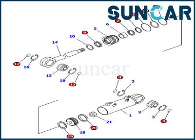 중국 Blade Tilt Cylinder Seal Kit 707-99-34590 Komatsu Replacement Kits For D41P-6K Bulldozer 판매용