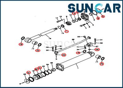 Chine Le bouteur partie 131-63-05040 kits de réparation du kit D53S-16 KOMATSU de joint de cylindre hydraulique d'ascenseur à vendre