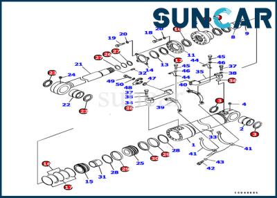Κίνα 707-99-72370 εξάρτηση σφραγίδων κυλίνδρων κατώτατων απορρίψεων για το φορτωτή KOMATSU pc1250-7 εσωτερικά μέρη μηχανημάτων προς πώληση