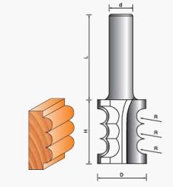 Cina Il router del CTT ha morso il carburo di tungsteno del Micro-grano del pezzo della Tri Perla per la falegnameria R: 1/8 in vendita