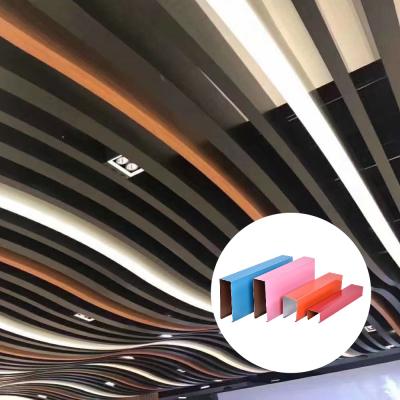 중국 인테리어 장식 슬레이트 천장 패널 U 튜브 사용자 정의 알루미늄 스트립 천장 판매용