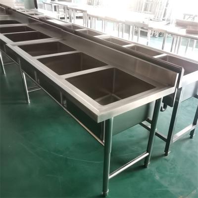 Hotel Kitchen Triple Bowl Stainless Steel Wash Sink SUS Utility Sink Three
