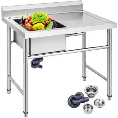 Commercial 201/304 Stainless Steel Wash Sink Multifunctional 2 Compartment