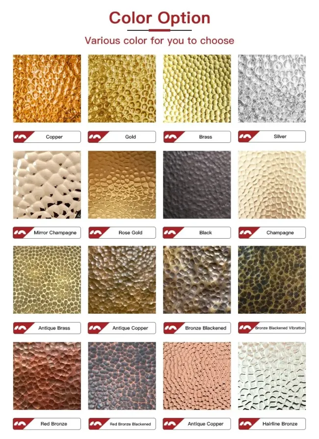 Hammered Metal Sheet 304 316 Stainless Steel Sheet Cladding for Wall Claading or Ceiling Panel