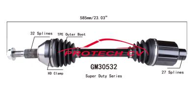 Cina GM30532 unità ESTREMA stridente di forgia fredda del tempo di tecnologia della trasformazione dello stivale del cv Axle Assembly Heavy Duty Clamp TPEE in vendita