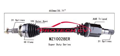 Cina Unità ESTREMA stridente di forgia fredda del tempo di tecnologia della trasformazione dello stivale del cv Axle Assembly Heavy Duty Clamp TPEE di MZ10028ER in vendita