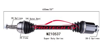 Cina MZ10537 CV Axle Assembly Heavy Duty Clamp TPEE Boot Cold Forging Grinding Process Technology EXTREME Weather Unit in vendita