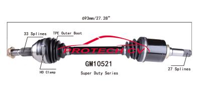 Cina GM10521 CV Axle Assembly Heavy Duty Clamp TPEE Boot Cold Forging Grinding Process Technology EXTREME Weather Unit in vendita