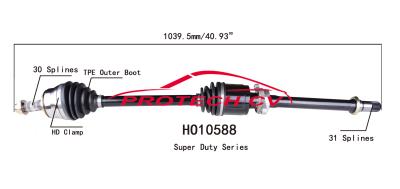 Cina HO10588 unità ESTREMA stridente di forgia fredda del tempo di tecnologia della trasformazione dello stivale del cv Axle Assembly Heavy Duty Clamp TPEE in vendita