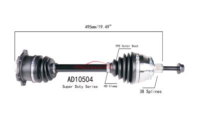 Cina AD10504 unità ESTREMA stridente di forgia fredda del tempo di tecnologia della trasformazione dello stivale del cv Axle Assembly Heavy Duty Clamp TPEE in vendita