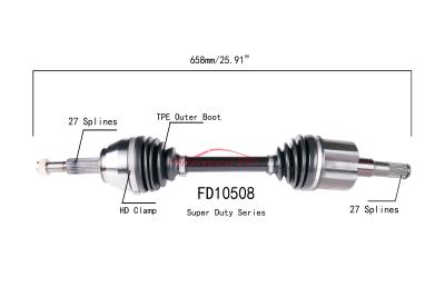 Cina FD10508 CV Axle Assembly Heavy Duty Clamp TPEE Boot Cold Forging Grinding Process Technology EXTREME Weather Unit in vendita