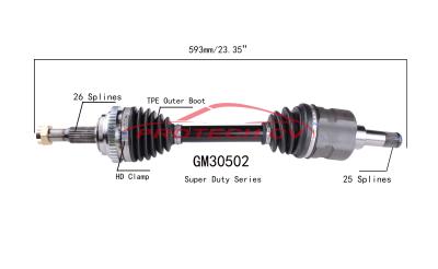 Cina Albero motore resistente del cv del cv Axle Assembly dello stivale GM30502 del morsetto TPEE in vendita