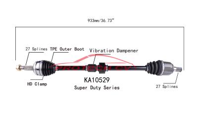 Cina Stivale Axle Assembly Replacement del cv Axle Assembly KA10529 TPEE di Kia Forte in vendita