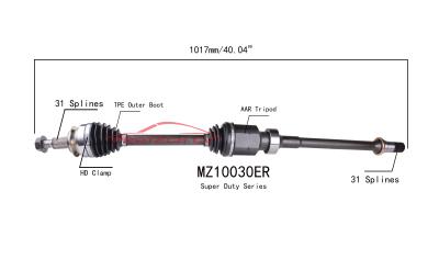 Cina Unità ESTREMA del tempo del cv Axle Shaft di destra di MZ10030ER Axle Shaft Assembly Mazda Front in vendita