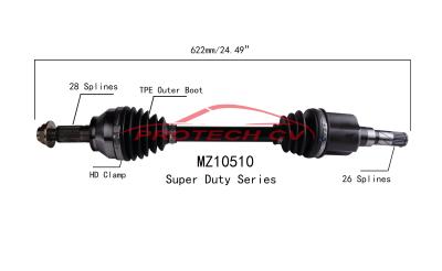 Cina MZ10510 Cv Axle Shaft Assembly Mazda Front Left Cold Forging Grinding Process in vendita