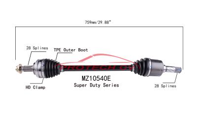 Cina Unità ESTREMA del tempo del cv Axle Assy Heavy Duty Clamp Mazda Miata Mazda Miata di MZ10540E in vendita