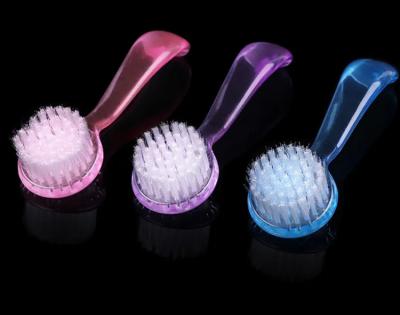 China Remove Dust Makeup Washing Brush Manicure Professional Plastic Nail Art Dust Cleaning Brush With Cap Round Head for sale