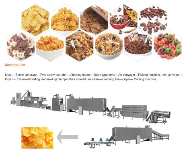 Breakfast Cereal Bar / Corn Flakes Production Line/corn Flakes Processing Lineâ