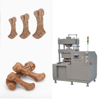 China Pet Dog Chew Bone Pressed Rawhide Bones Pressing Machine PLC Control for sale