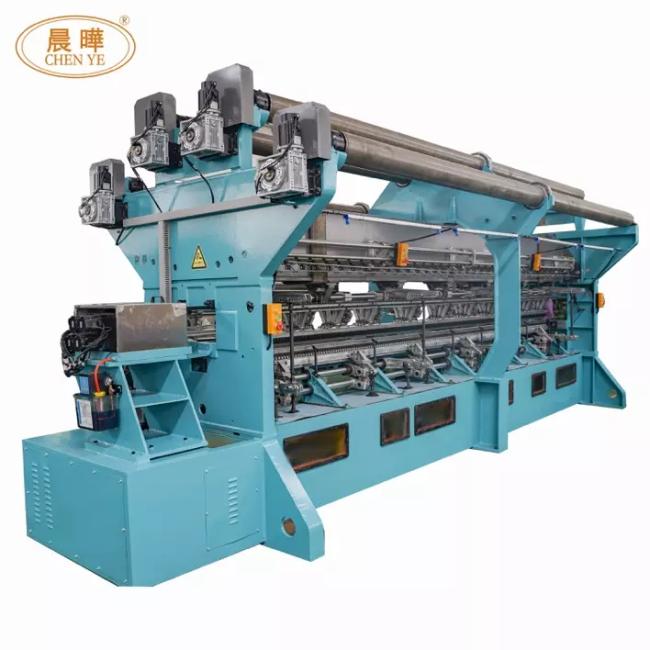 Close-up of textile machinery components