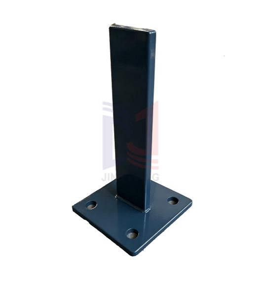 T-shaped welded balustrade base structure with powder coating