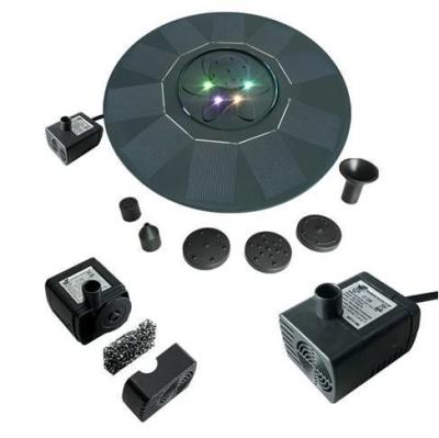 중국 Outdoor Garden Pool Water Floating Black Solar Fountain Pump with 18cm Panel Diameter 판매용