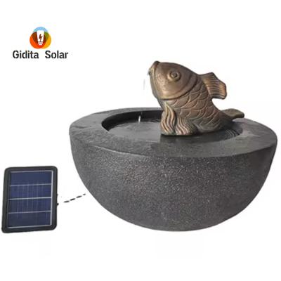 중국 Solar Water Garden Fountain in Black with Max Head of 100cm and Fish Spit Design 판매용