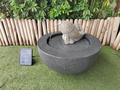중국 Solar Water Garden Fountain in Black with Max Head of 100cm and Fish Spit Design 판매용