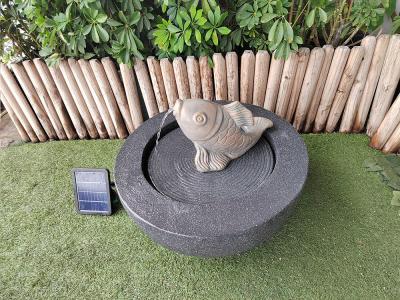 중국 Solar Water Garden Fountain in Black with Max Head of 100cm and Fish Spit Design 판매용