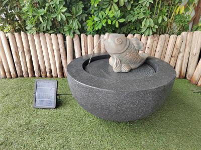 중국 Solar Water Garden Fountain in Black with Max Head of 100cm and Fish Spit Design 판매용