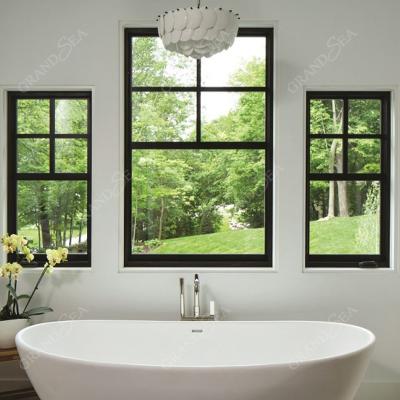 China Hurricane Impact Aluminium Single Hung Windows for House Tempered Glass Double Glazed Double Hung Windows for sale