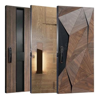 China Customized Modern Entrance Security Wooden Swing Pivot Door Stainless Steel Hinge Waterproof for Front Main Entrance Villas for sale