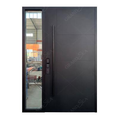 China Invisible Hinge Aluminum Glass Pivot Door American Style Entrance Door Security Door for sale