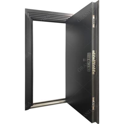 China Modern Style High Quality Cast Steel Easy Pattern Power Coated Surface Swing Door for Villa for sale