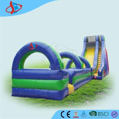 Cina Lo scorrevole gonfiabile verde del campo da giuoco/ha bagnato gli scivoli gonfiabili asciutti per la piscina in vendita