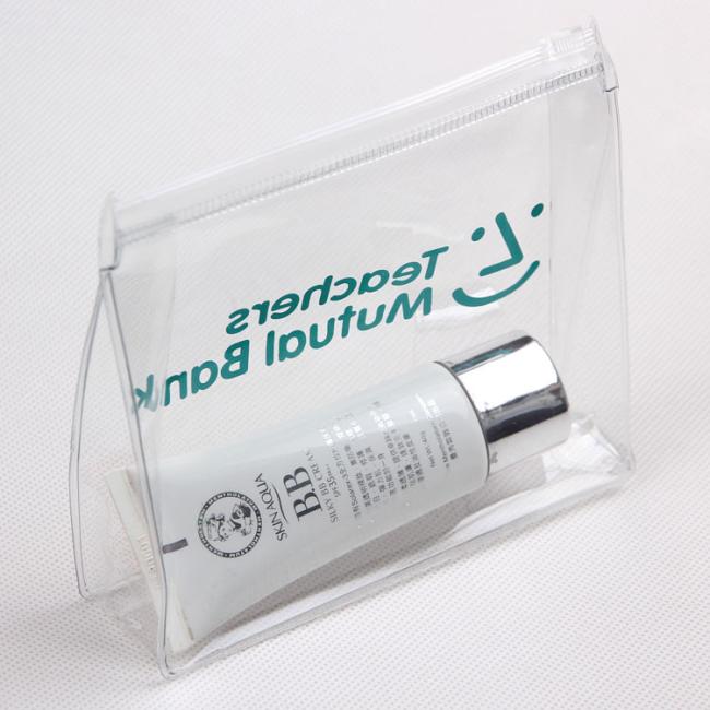 La bolsa de plástico impresa de encargo transparente del resbalador de la cerradura de la cremallera del PVC de Logo Clear de la marca para la bolsa cosmética/del traje de baño/del documento de la cremallera