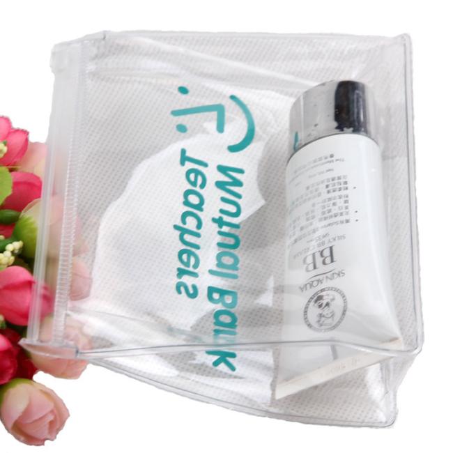 La bolsa de plástico impresa de encargo transparente del resbalador de la cerradura de la cremallera del PVC de Logo Clear de la marca para la bolsa cosmética/del traje de baño/del documento de la cremallera