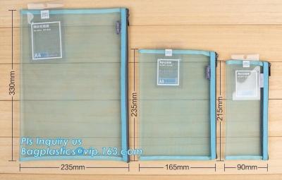 중국 600D 폴리에스테 포트홀리로 서류철, 지퍼 화장품 사무용품 t를 가진 서류철 a4 크기 PVC 메시 문서 부대 판매용